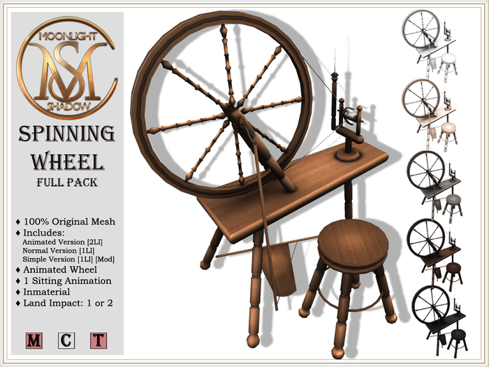 Second Life Marketplace - [MS] Spinning Wheel - Full Pack (Boxed)